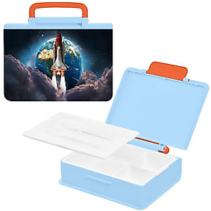 Kcldeci Bento Box Adult Lunch Box Eco-Friendly Rocket 1000 ML Bento Lunch Box Food Storage Containers for Adults Women Men With Utensils