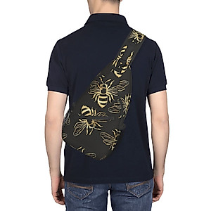 Funny Bee Sunflower Sling Backpack Cute Bee Crossbody Shoulder Bag Office Work Travel Hiking Daypack For Women Men