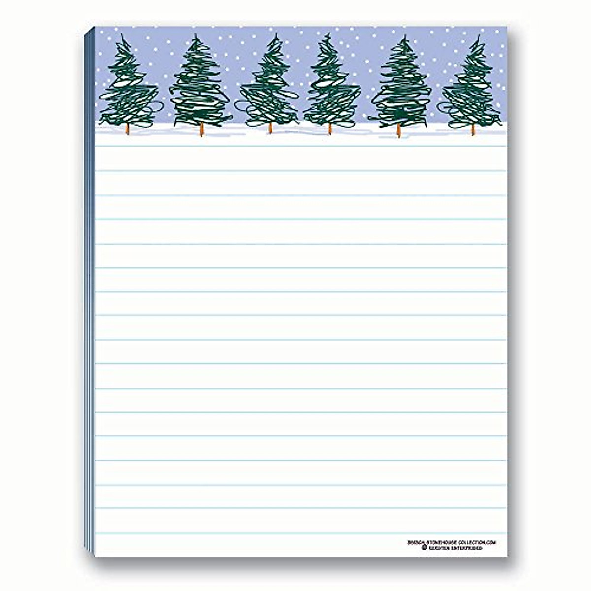 Winter Theme Notepads - 4 Assorted Note Pads - Winter Scene