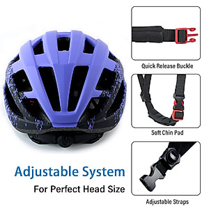 Youth Road Bike Helmet, Men Women Adjustable Mountain Bicycle Helmet with Detachable Visor, 2 Sizes for Age 8-14 Kids, Youth Adult