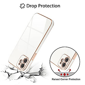 DEFBSC Electroplate Case for iPhone 11, Luxury Electroplated Edge Soft TPU Bumper iPhone 11 Case, Full Body Camera Protection Shockproof Anti-Fall Heavy Duty Protective Phone Case, White