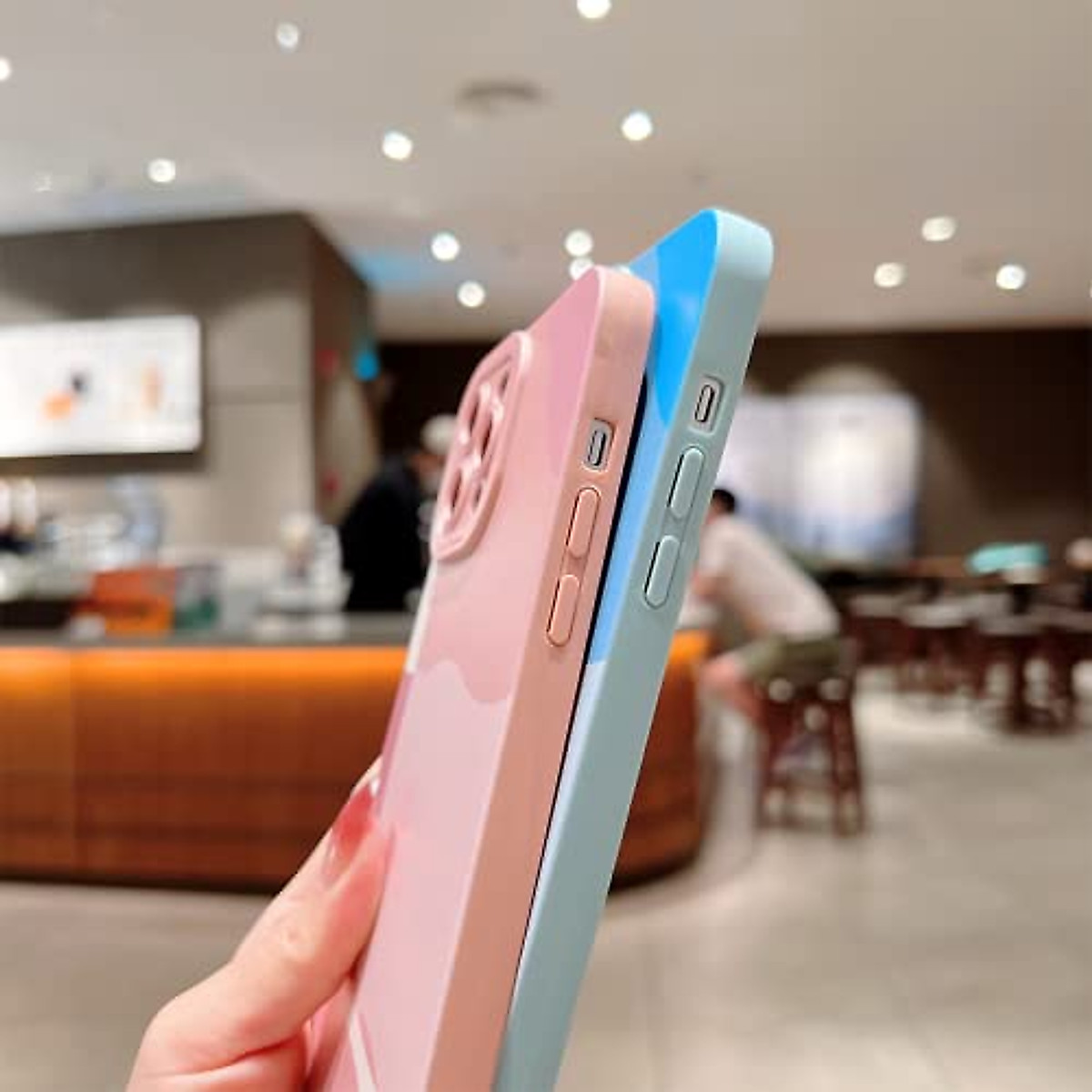 YKCZL Compatible with iPhone 13 Pro Case 6.1 Inch, Cute Painted Art Full Camera Lens Protective Slim Soft Shockproof Phone Case for Women Girl-White