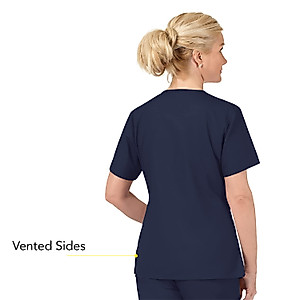 WonderWink Origins Women’s Bravo V-Neck Scrub Top - Navy, Small