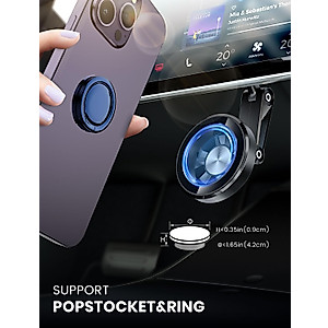 eSamcore Compatible with Magsafe Car Mount, Magnetic Phone Holder for Car with Flexible Base for Magsafe Dash Mount Car Accessories Car Phone Holders for iPhone15 14 13 12 Pro Max [1 PC]