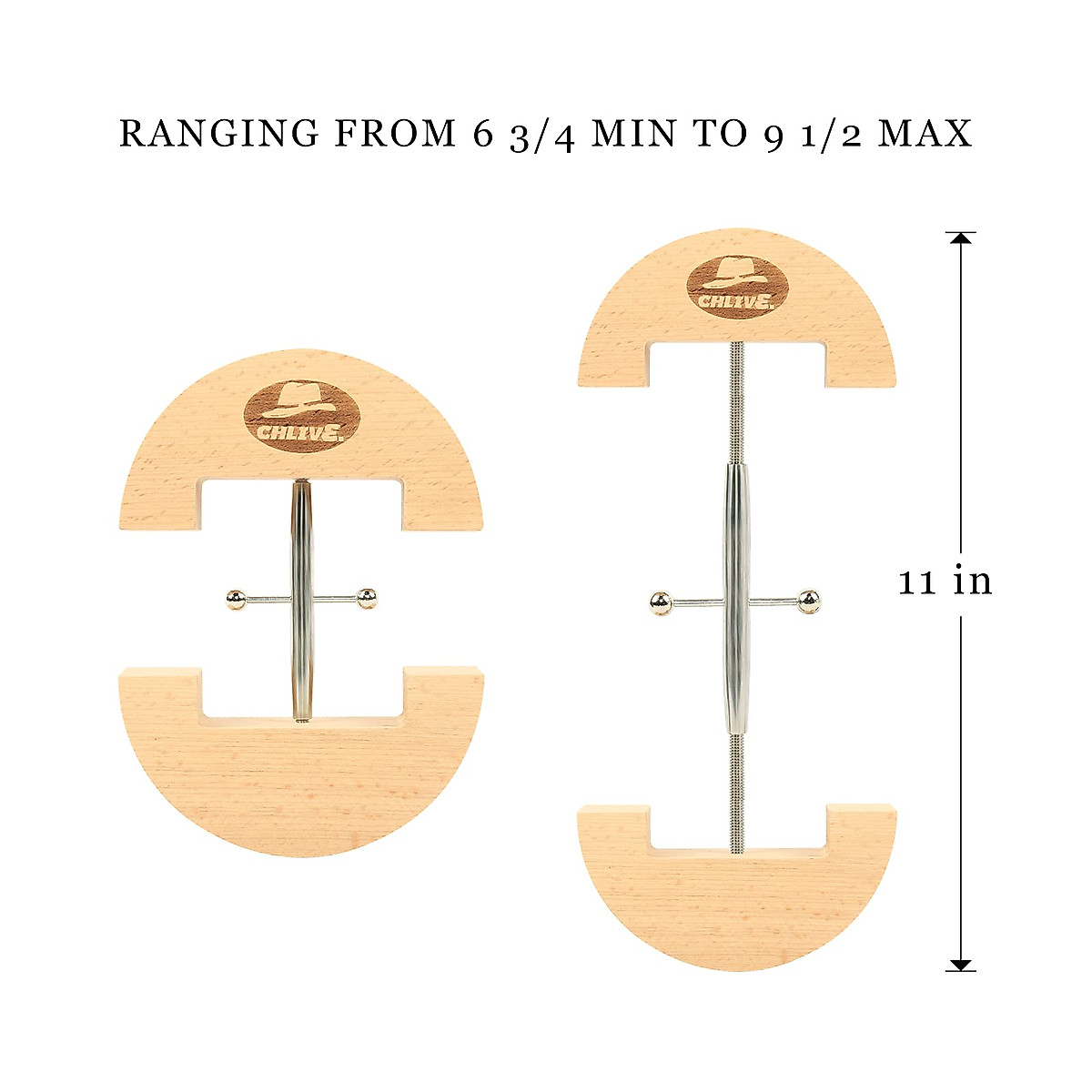 CHLIVE Fitted Hat Stretcher Adjustable -One Size Fits All Cap,Solid Wood & Heavy Duty Unisex Hat Jack Stretcher