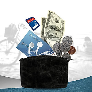 Genuine Leather Large Coin Purse for Women, Change Purse Zipper Wallet For Men Size 5x3 U.S.A. Made By Nabob Leather