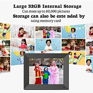 BSIMB Smart WiFi Digital Picture Frame, Electronic Photo Frame with IPS Touch Screen, 32 GB Internal Memory, Sharing Photos/Videos via App Email