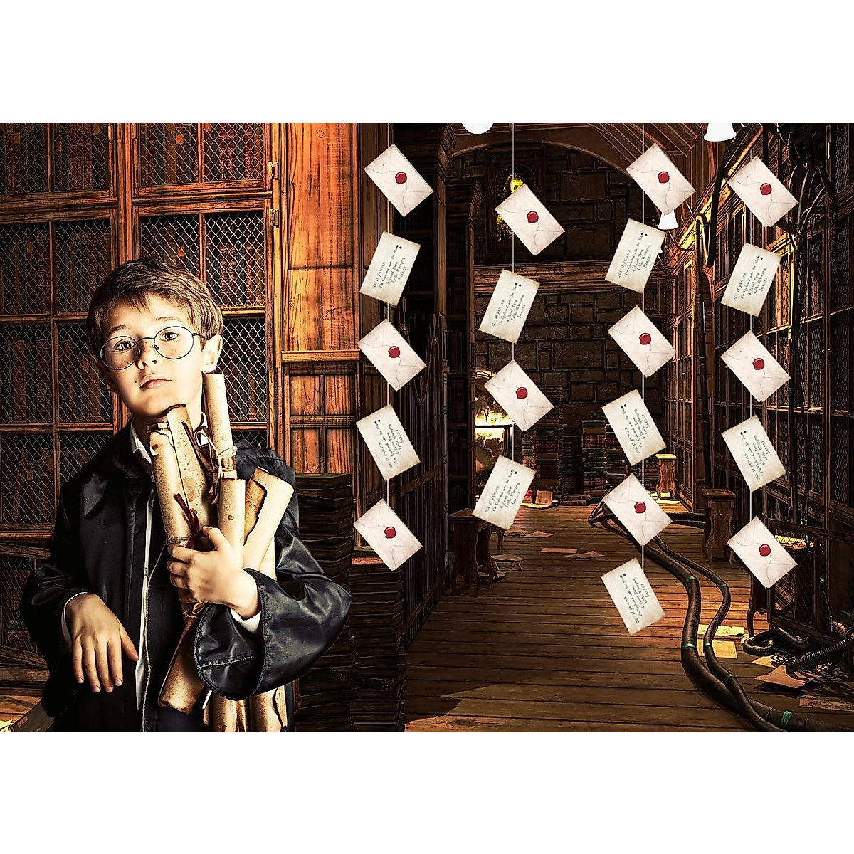 Floating Wizards Acceptance Letter Banners for Halloween Decorations - Magic Wizards Welcome Decor for Halloween Themed Party, Baby Shower, Boys Girls Birthday Decoration Wizard School Birthday