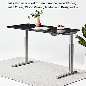 Fully Jarvis Crank-Powered Standing Desk Frame Only - Supports Tops from 48" to 70" Wide and 30" deep (Not Included) - Adjustable Height from 27.5" to 46" Without Top (Silver Frame)
