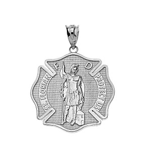 925 Sterling Silver Saint Florian Patron of Firefighters Charm Pendant