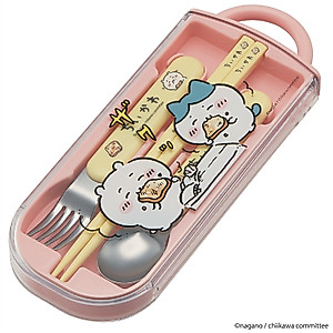 Chiikawa Utensil Set- Includes Reusable Fork, Spoon, Chopsticks and Carrying Case - Authentic Japanese Design - Durable, Dishwasher Safe