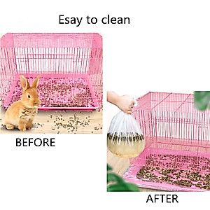 POFUIERKN 30 Pcs Disposable Rabbit Guinea Pig Cage Liners Plastic Clear Bunny Cage Liner Bag Universal Toilet Film,Small Animal Bedding, Hamster Bunny Litter Pan Bags
