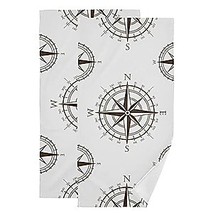 Absorbent Hand Towels for Bathroom - Compass Fingertip Towel Guest Towel for Hotel , Gym, Spa
