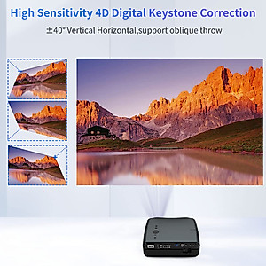 5G WiFi Bluetooth Projector, 10000L Native 1080P Outdoor Projector 4K Movie 300" Display, Wireless Sync Screen Home Theater Projector for iOS/Android Phone/HDMI/USB/PC/Fire Stick, 4D Keystone & Zoom