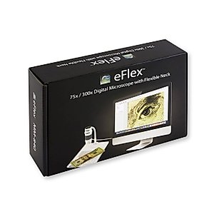 Carson eFlex 78x/324x Effective Magnification (Based on a 27" monitor) LED Lighted USB Digital Microscope with Flexible Stand and Base (MM-840) , White
