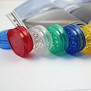 ALOGOLD 6 PACK,2.3 inch Plastic Herb Grinder,Spices Grinder Crusher Kit With Storage,Portable Disposable For Travel,Easy to Use,Green