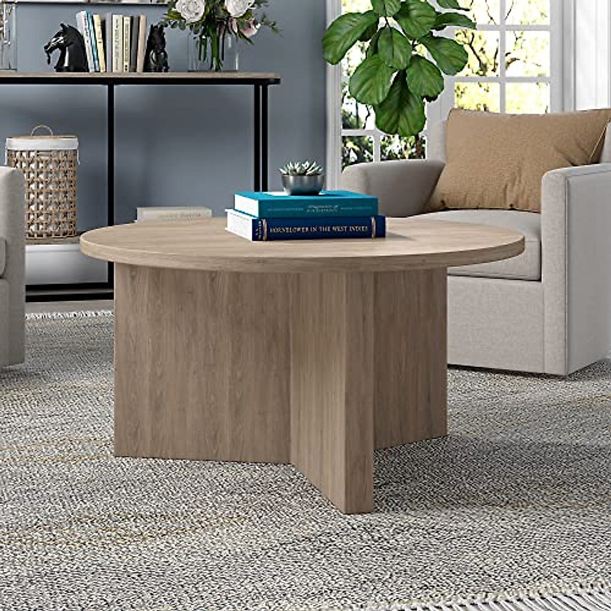 Henn&Hart Anders Coffee Table, 32" Wide, Gray