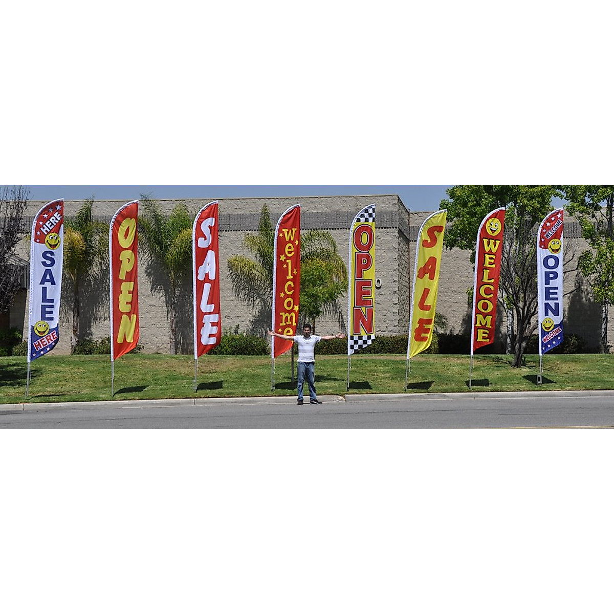 Smoke Shop Business Advertising Sign. E-Cigarettes E-CIG Vapor Vape Promotional Feather Banner Swooper Flag Sign with Pole Kit and Ground Stake