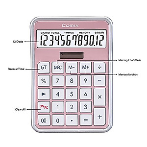 Comix Calculator 12 Digits, Calculator for Office/Home/School,C-8S (Rose Gold)