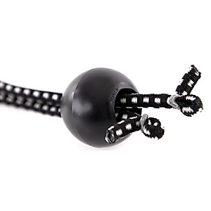 Kotap BB-6B Ball Bungee Cord, Heavy-Duty & Versatile, Indoor & Outdoor, Tarp Tie-Down, Organize & Secure, 6-Inch, Black, 25 Pack