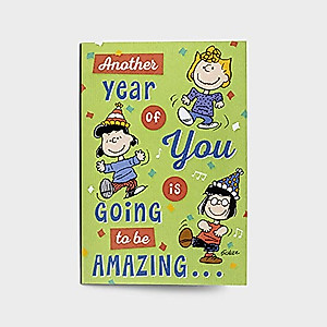 DaySpring - Peanuts - Happy Birthday - 4 Design Assortment with Scripture - 12 Boxed Cards & Envelopes (J0381)