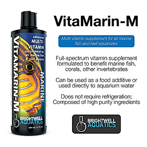 Brightwell Aquatics Vitamarin M - Liquid Multivitamin Supplement for Marine Fish Aquariums,500-ML
