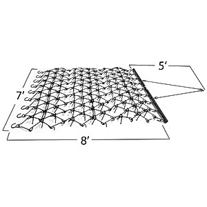 Titan Attachments Heavy Duty Drag Harrow 7 FT x 8 FT Leveling Grading Steel Mesh, 3/8in Tines, Tow Behind Agricultural-Style Drag
