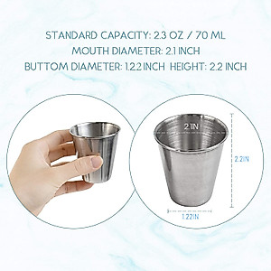 Framendino, 6 Pack Metal Shot Glasses Coffee Stainless Steel Vessel Drinking Tumbler Water Whisky Vodka 2 Ounce/70 ml