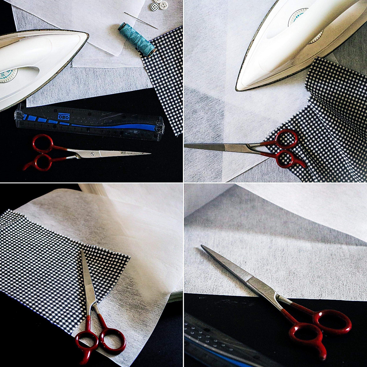 MAROBEE Medium Weight Iron On Fusible Interfacing for Sewing Projects, (40 Inch x 3 Yard) White Non-Woven