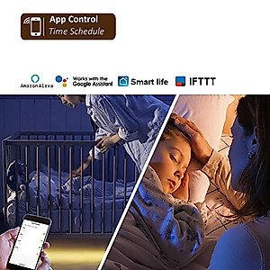 Smart Under Cabinet Lights Work with Alexa Echo, Google ,Siri, LED Light for Kitchen Shelf Counter Lighting with App, Voice Activated Dimmable and Linkable Warm to Cool White (3 Lights Bar Kit)