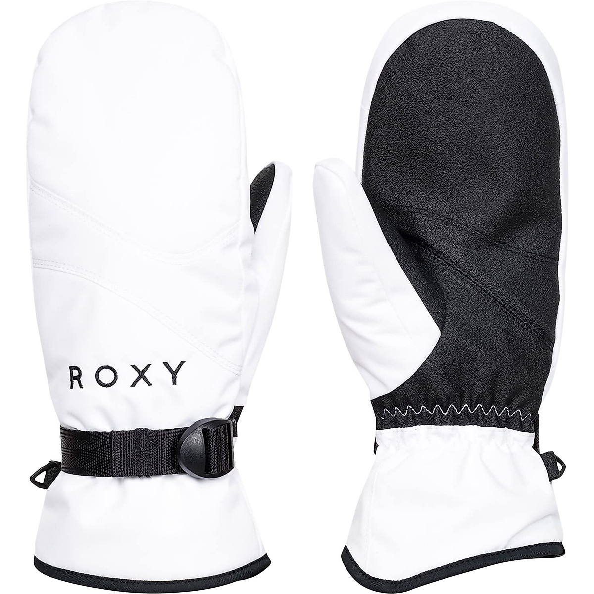 Roxy Women's Jetty Solid Insulated Mittens - Warm Winter Sports Mittens with ROXY DryFlight Technology, Bright White, Large