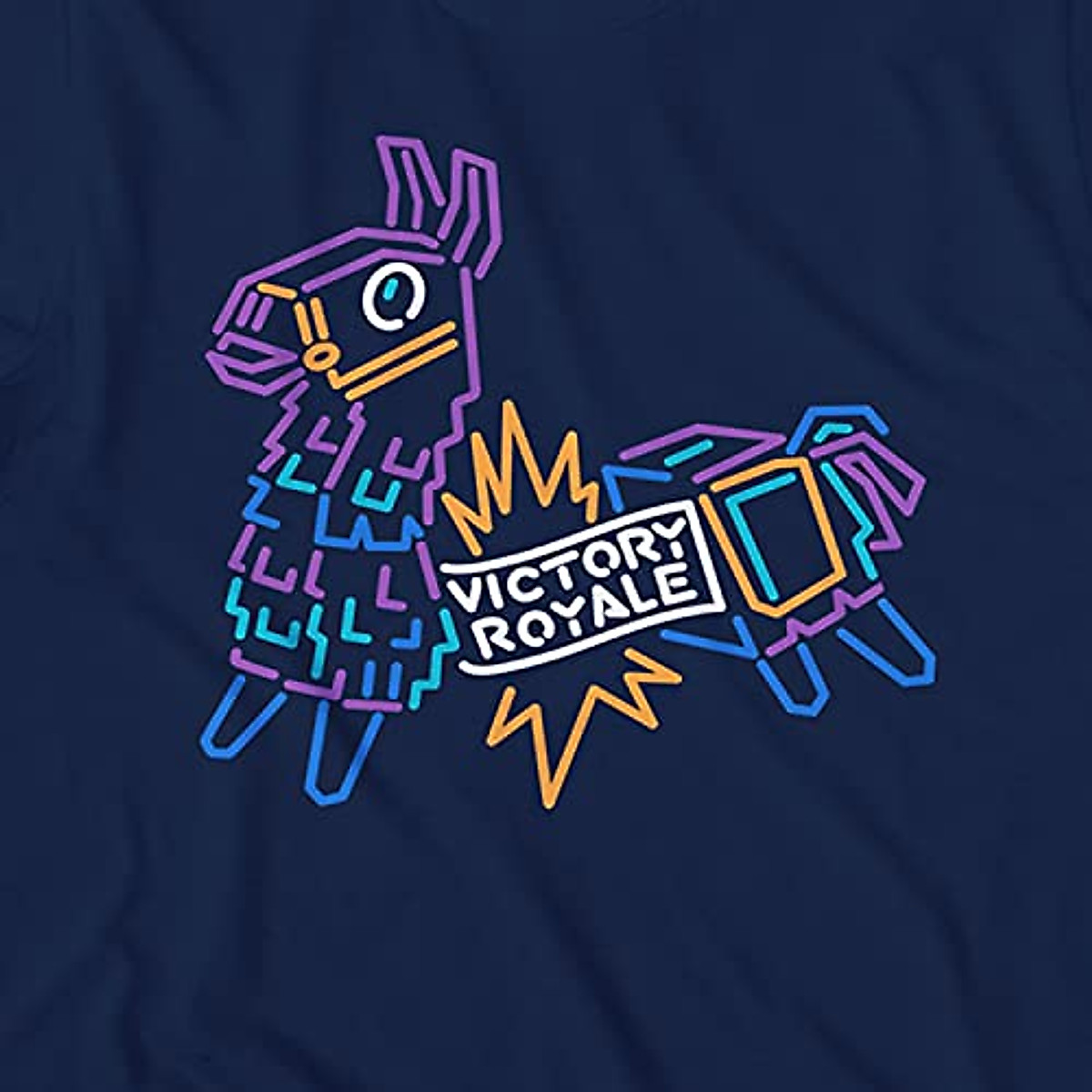 FORTNITE Boys Video Game Shirt - Squad Up, Llamas, Cuddle Team, Durr Burger, Guaco's Tacos T-Shirt (Navy Llama, X-Large)