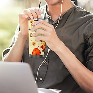 QWEUIOP 20oz Insulated Travel Coffee Mug Vintage Hand Drawn Polka Dots Stainless Steel Tumbler with Lid Double Wall Vacuum Coffee Cup For Hot and Cold Drinks14265