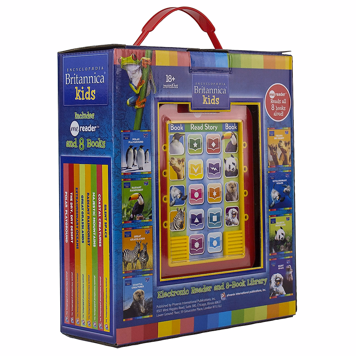 Encyclopedia Britannica Kids - Me Reader Electronic Reader and 8 Sound Book Library - Animals and Space- PI Kids