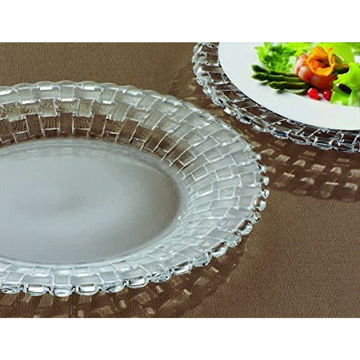 Nachtmann Bossa Nova Collection Dessert Plate, 6 Inch, Set of 2, Crystal Clear Glass, Bread & Butter Plates, Appetizer Dishes, Small, Dinnerware, Dishwasher Safe