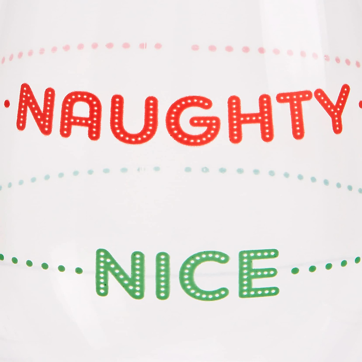 C.R. Gibson QWG2O-22630 Naughty or Nice Acrylic Stemless Wineglass for Christmas Parties and Celebrations, 12 fl. Oz.