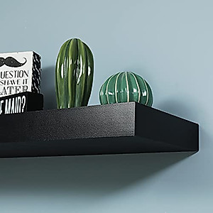 WELLAND 60 inch Black Mission Floating Shelves for Wall, Bathroom Wall Mount Shelves, Wood Modern Display Shelves, Book Shelves,for Bedroom,Living Room and Kitchen