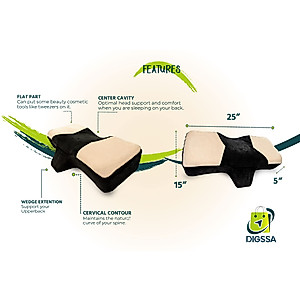 DIGSSA Lash Pillow for Lash Extension - Eyelash Pillow for Beauty Salon Ergonomic and Comfortable Curve for The Neck and Head Support,Cervical Protection with Premium Memory Foam and Pillowcase