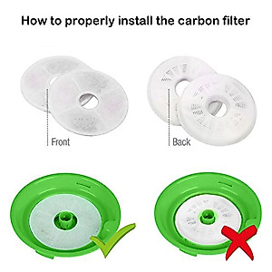 JIAN YA NA [6 Pack Premium Cotton Activated Carbon Replacement Pet Fountain Filters for Catit Design Senses Fountain/Catit Flower Fountain/Catit Senses 2.0