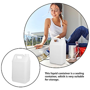 TOPPERFUN 5L HDPE Plastic Jugs Empty Bottle Jug with Airtight Lids Water Container Home and Commercial Use Water Storage Containers for Water, Soaps, Detergents, Liquids White