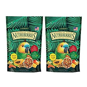 Lafeber Tropical Fruit Nutri-Berries Parrot Food 10 oz bag (2 Pack)