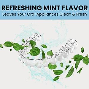 Smile Again Denture, Mouth Guard, Night Guard, Retainer Cleaner and Disinfectant - Mint Flavor - 6 Month Supply …