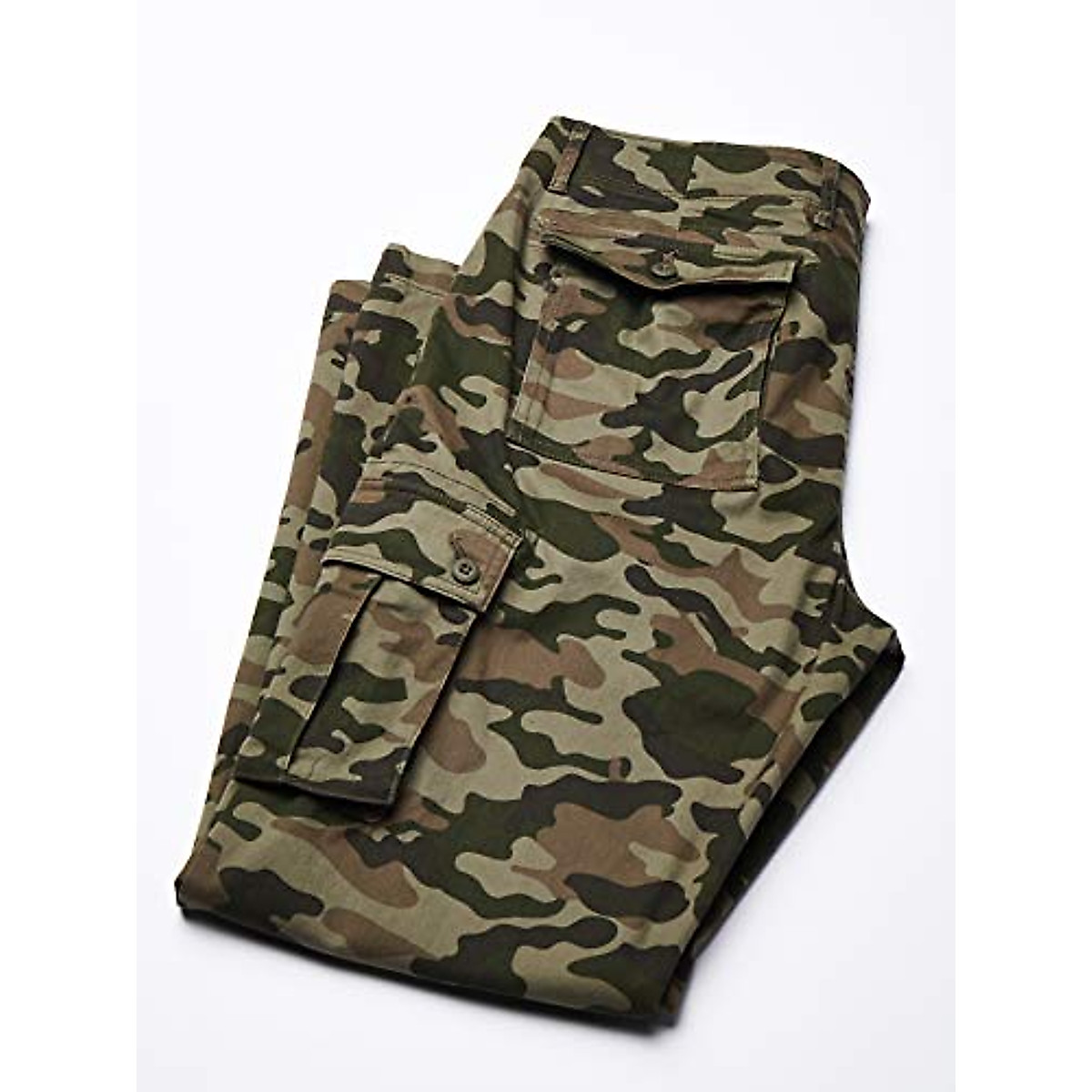 Amazon Essentials Men's Slim-Fit Stretch Cargo Pant (Available in Big & Tall), Green Camo, 30W x 30L