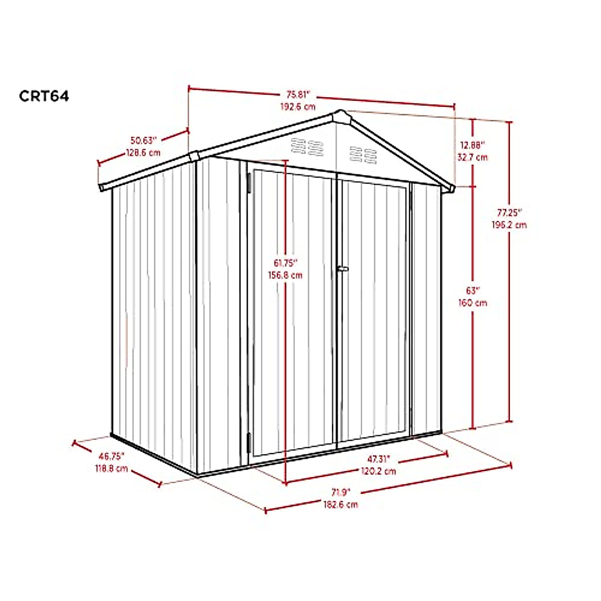 Cover-It 6x4 Metal Outdoor Galvanized Steel Storage Shed with Swinging Double Lockable Doors for Backyard or Patio Storage of Bikes, Grills, Supplies, Tools, Toys, for Lawn, Garden, and Camping, Tan
