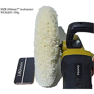 OKAYDA Genuine Wool Polishing Waxing Pads Buffing Pads for Car Polisher Boat Polisher 7' Single Sided / 7 Double Sided (Double Sided)