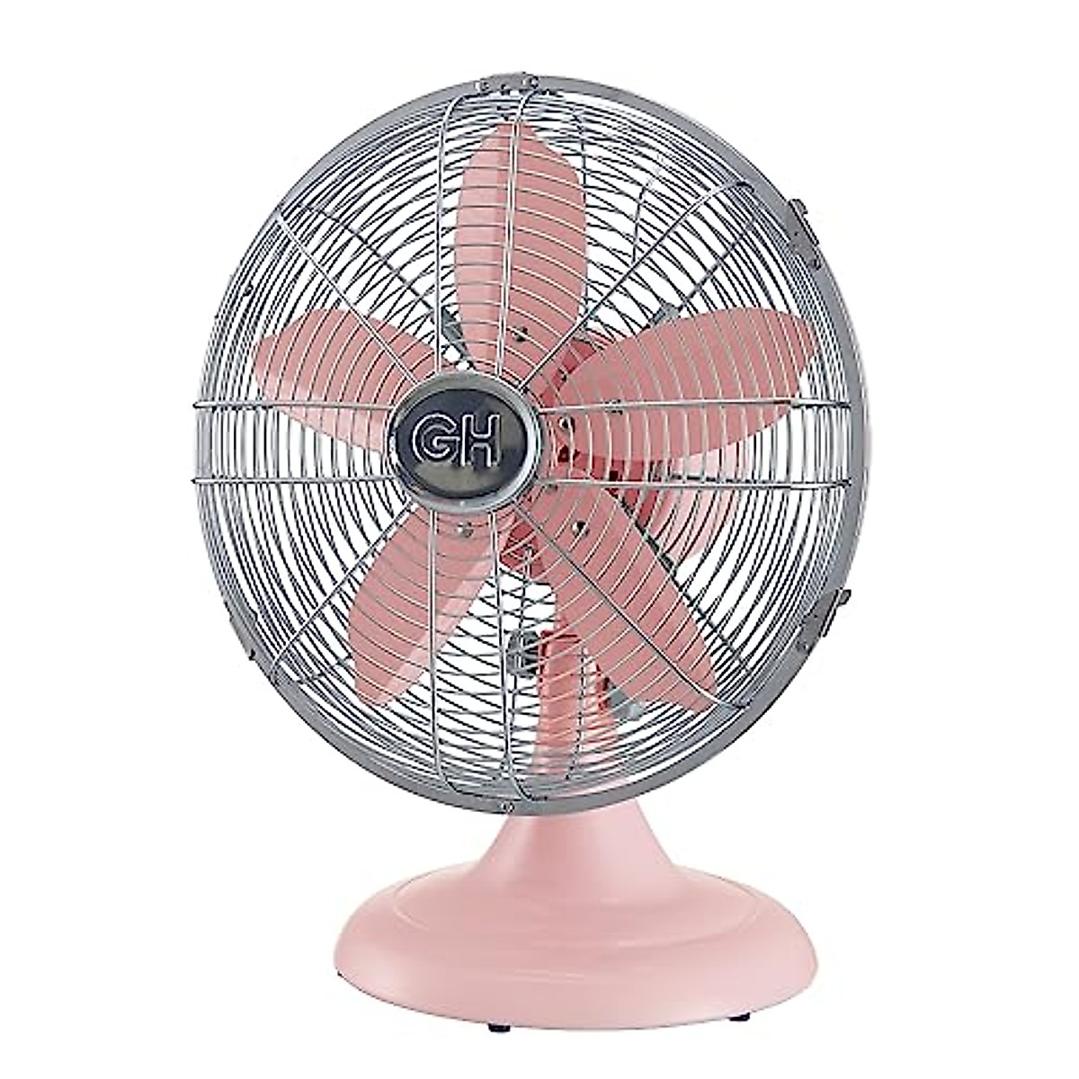 Good Housekeeping All-Metal 12" Retro Table Fan, Pink