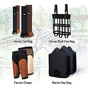 ZELARMAN Horse Tail Bag，Adjustable Tail Wraps for Horse，Horse Tail Cover with Fringe(Small Black)