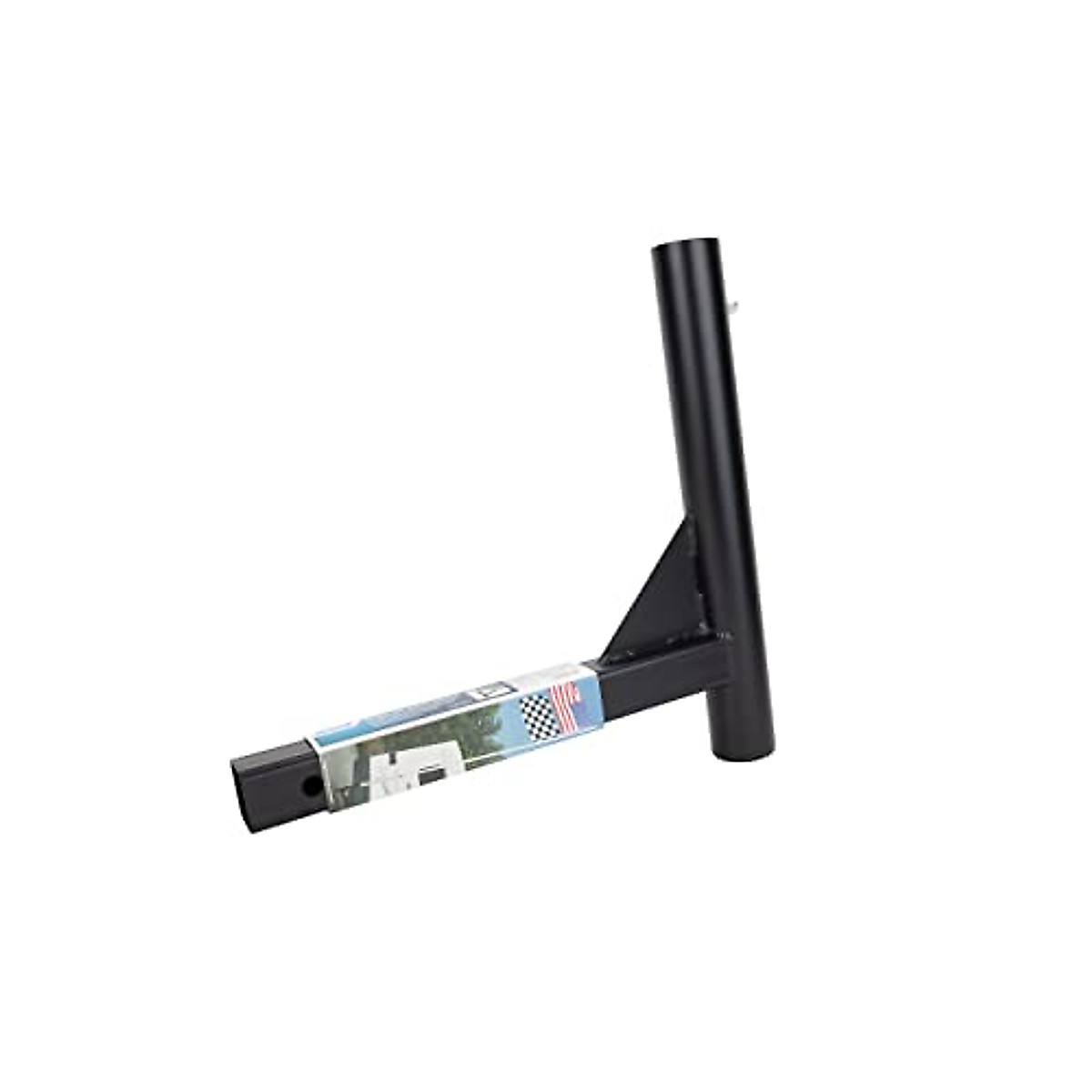 Camco Hitch Mount Flagpole Holder, Fits Standard 2-Inch Hitch Receivers, Durable and Rust Resistant (51611), Black