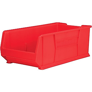 Akro-Mils 30293 Super-Size AkroBin Heavy Duty Stackable Storage Bin Plastic Container, (30-Inch L x 16-Inch W x 11-Inch H), Red, (1-Pack)