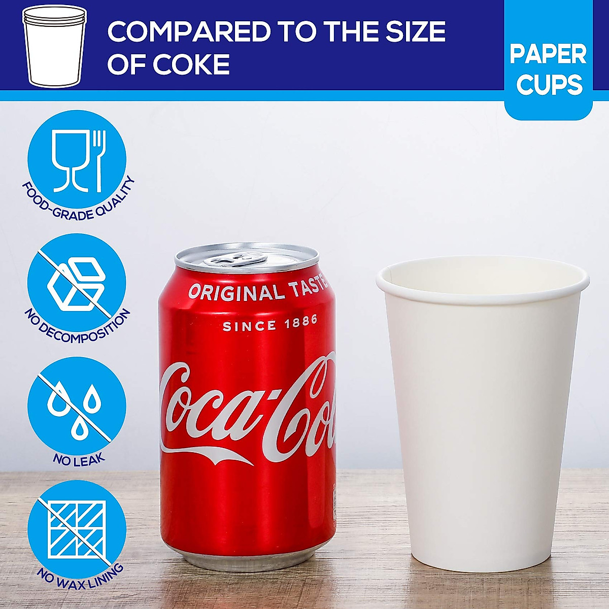 AOZITA [460 Pack] 12 oz White Paper Cups, Disposable Paper Coffee Cups, Heavyduty Drinking Cups for Hot and Cold Beverage.